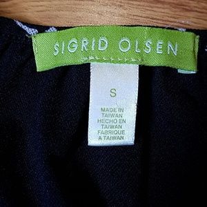 Sigrid Olsen | Tops | Sigrid Olsen Black White Print Stretch Top S ...